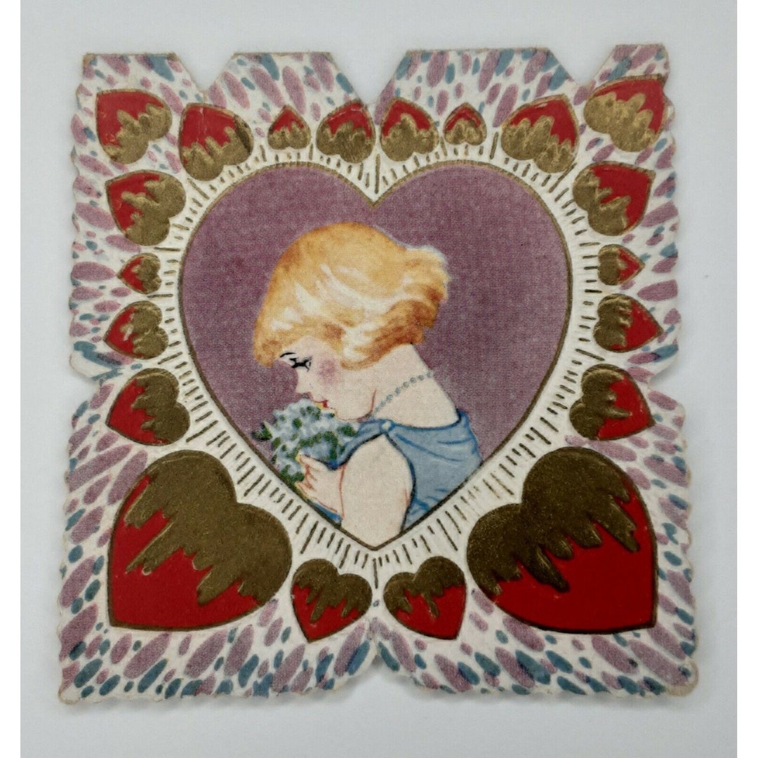 Valentine Card Carrington Co Girl Here is A Little Violet 1940s - Etsy