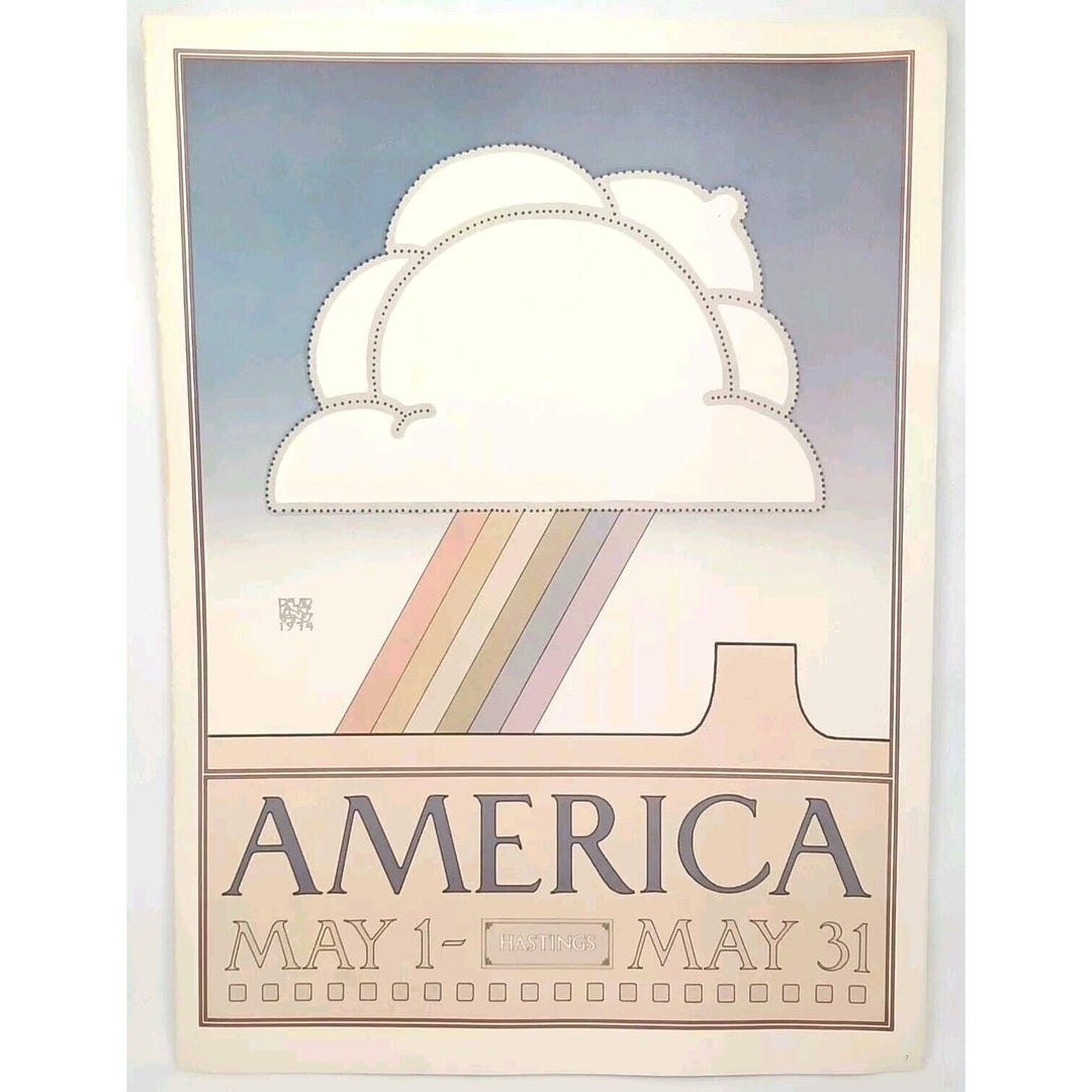 America David Lance Goines Poster Four Color Process Art Print 1978 - Etsy