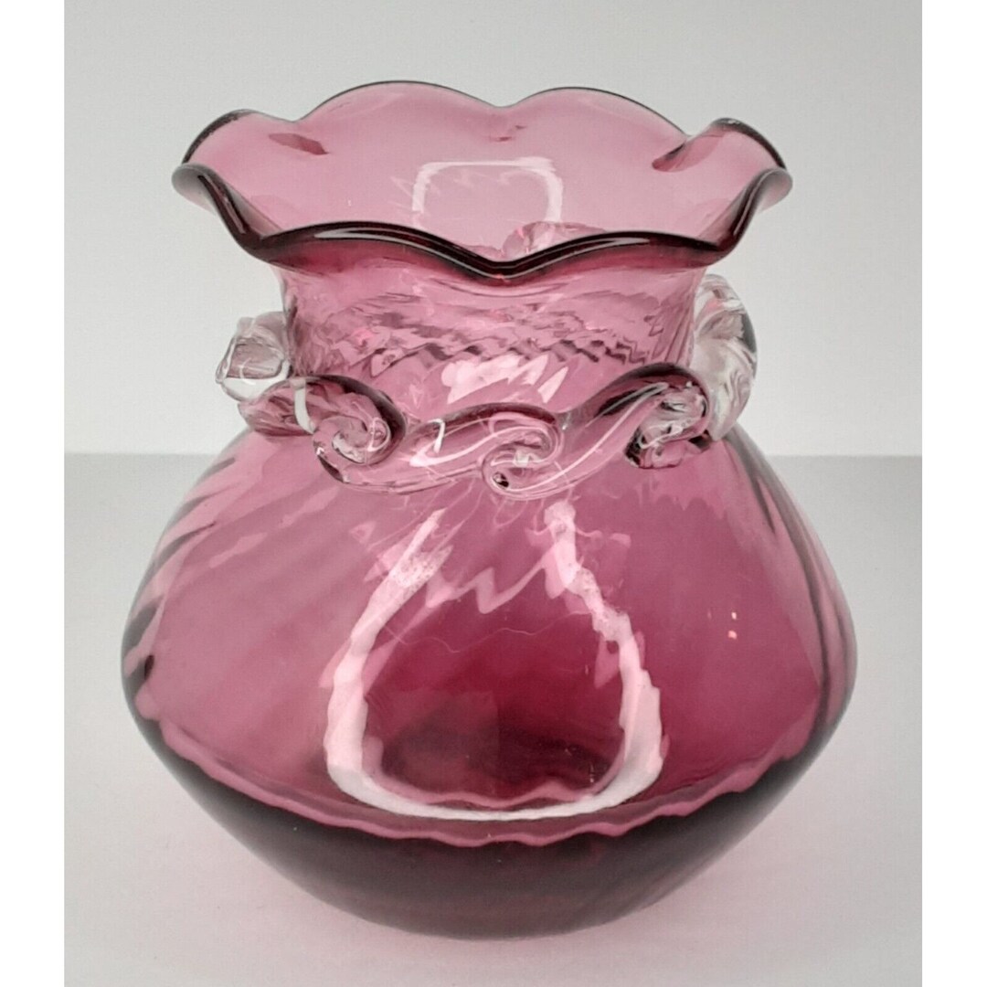 Pilgrim Glass Vase Cranberry Etsy