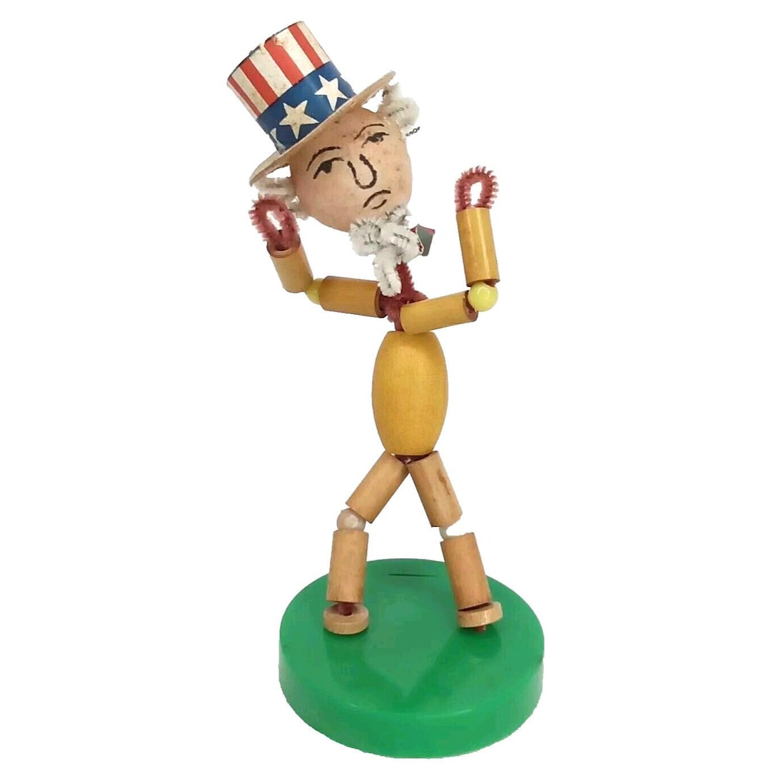 Uncle Sam Patriotic Pixie Puppet Wood Beads Pipe Cleaner Walco Bead Co ...