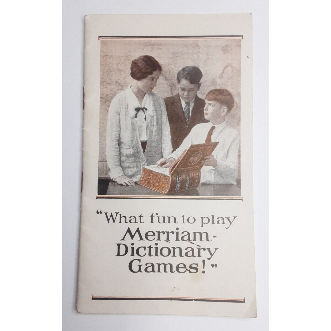 Merriam Dictionary Games Use of the Dictionary by Edward Stitt ...
