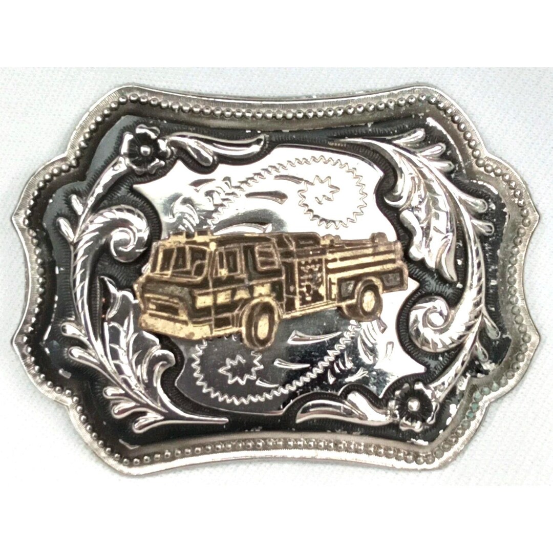 Vintage Metal Belt Buckle Fire Truck Firefighter Memorabilia - Etsy