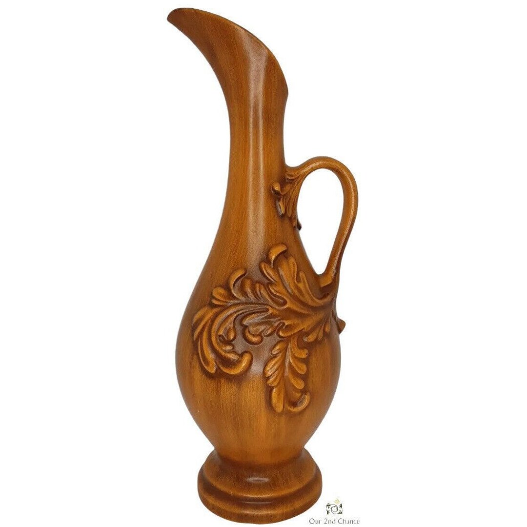 Haeger Pottery 8097 Peasant Gold Pitcher Vase Mid Century - Etsy