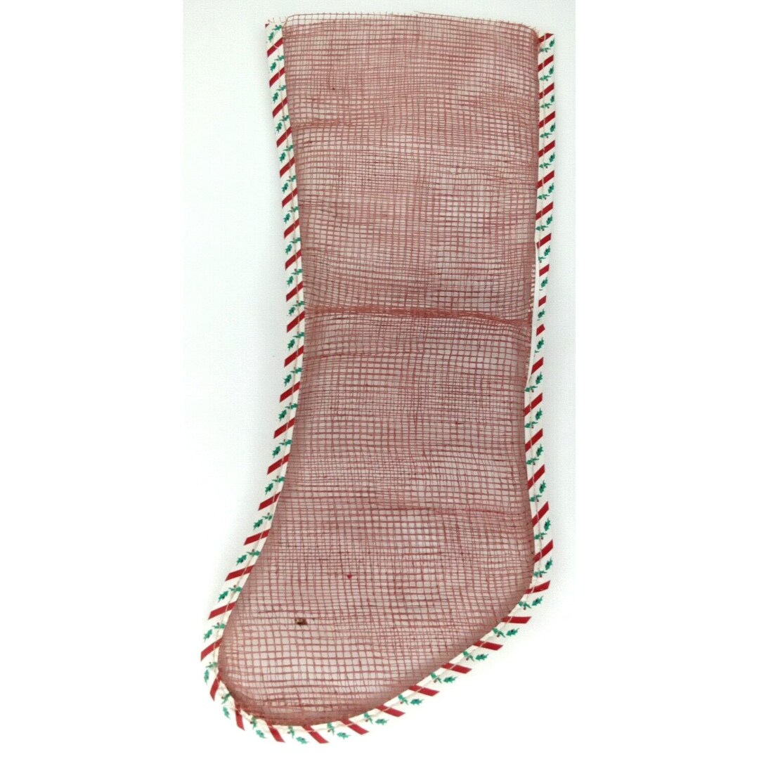 Christmas Stocking Red Netted Mesh 1950s Vintage Holiday Decor - Etsy