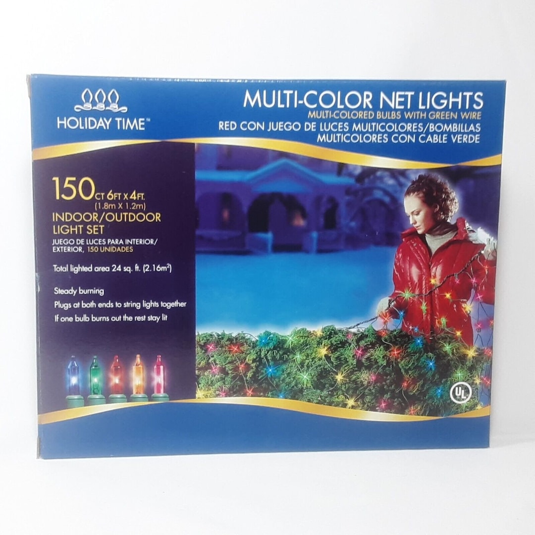 Christmas Lights Holiday Time 150 Net Light Set Multi Color in Box ...