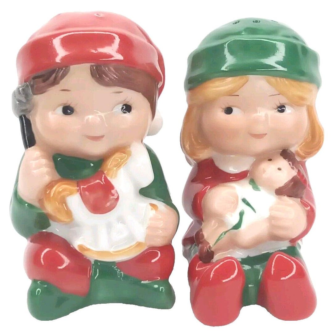 Christmas Toy Shop Elves Salt and Pepper Shaker Set Avon Claus ...