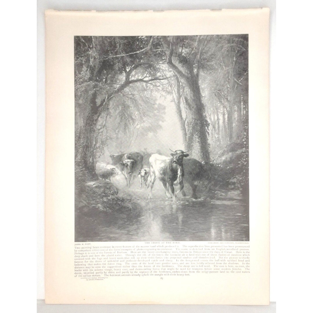 Art Print the Drove at the Ford and Summer Afternoon Copyright 1894 ...