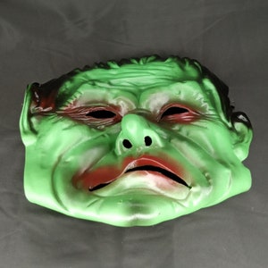 Halloween Monster Mask Green Face Vintage Trick or Treat Costume - Etsy