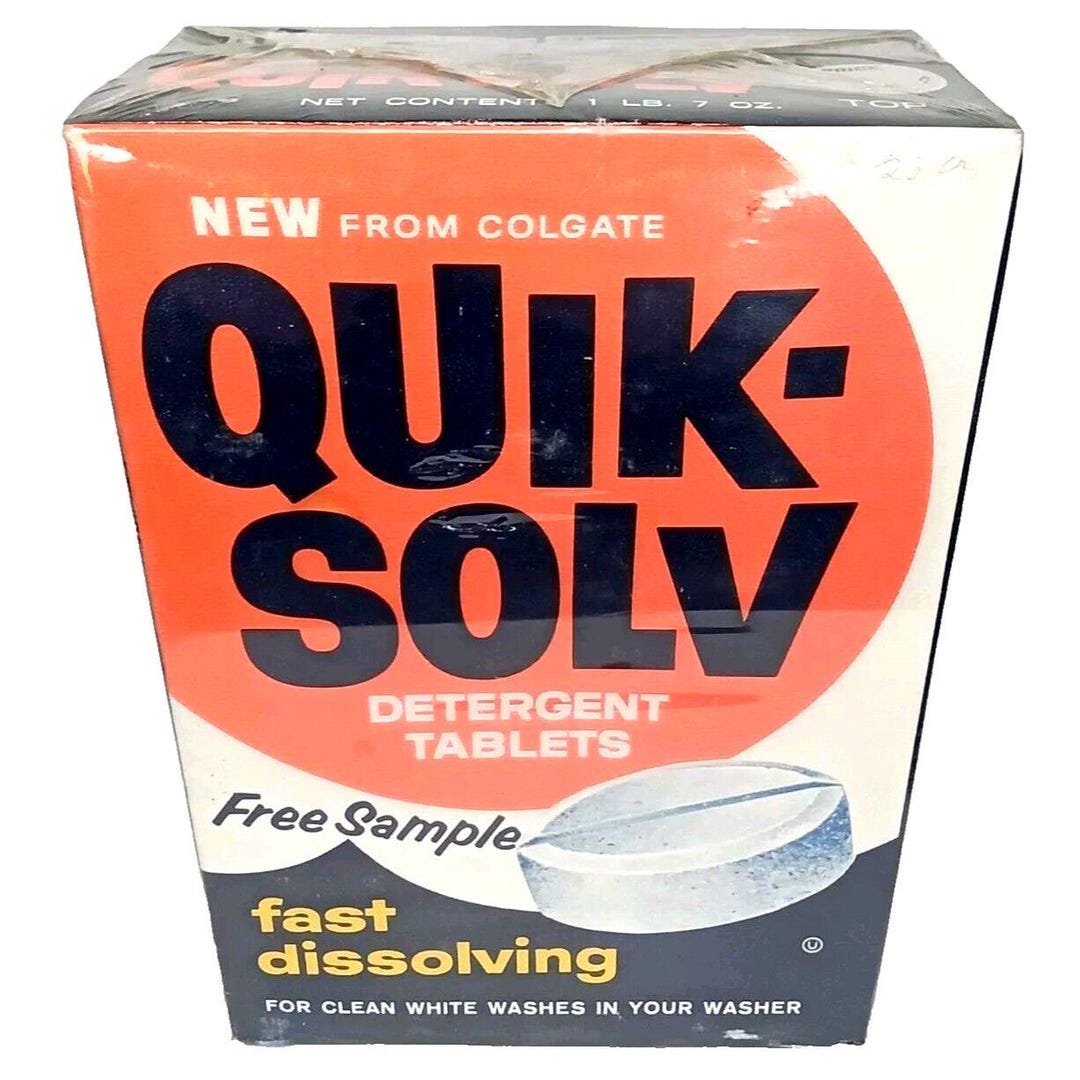 MCM Laundry Quik-solv Detergent Tablets Colgate Palmolive Sealed 1960s ...