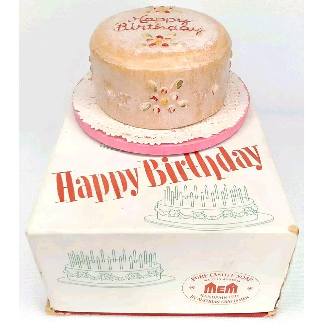 MCM Personal Hygiene MEM Happy Birthday Castile Soap With Box 1960s Old ...