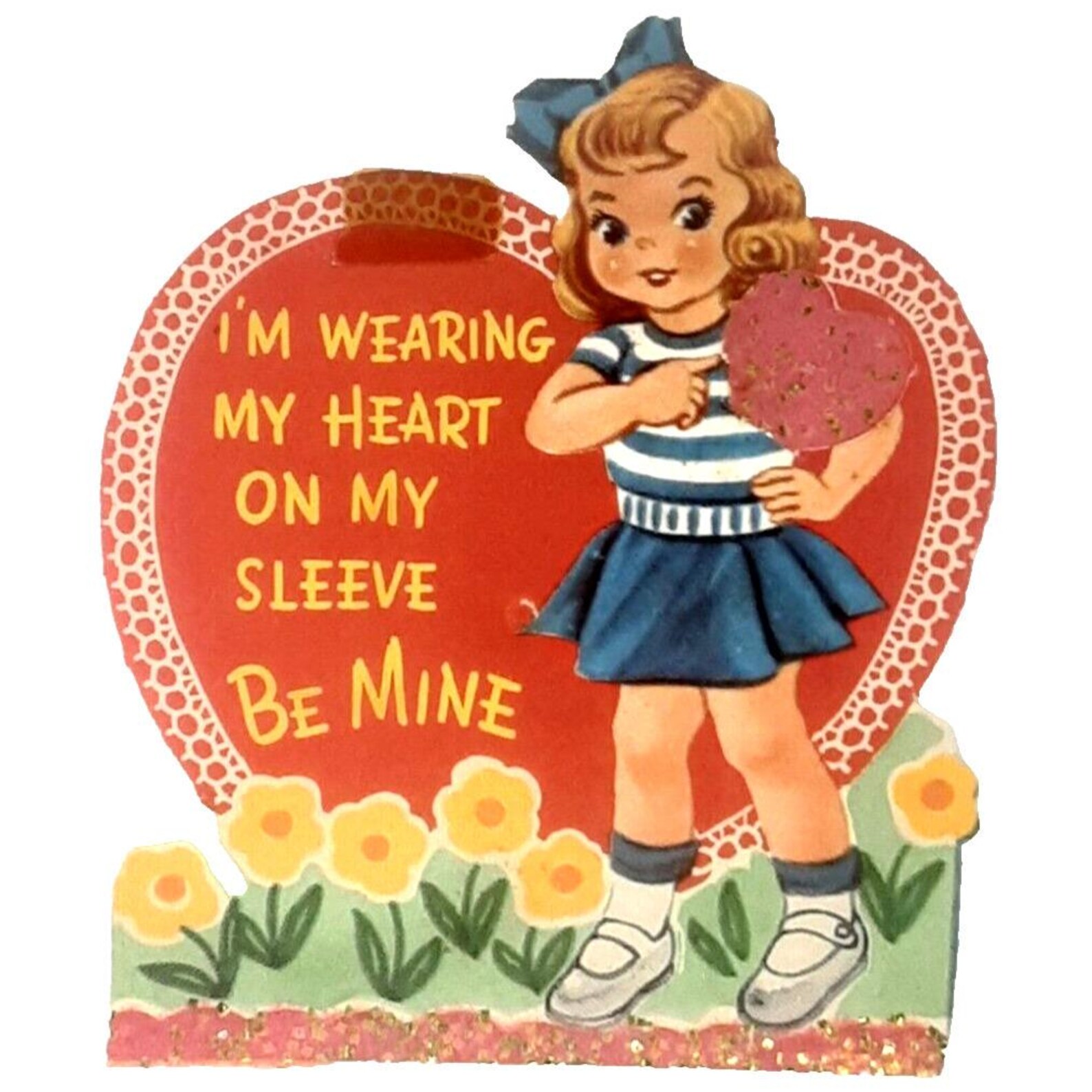 MCM Valentine Blonde Girl I'm Wearing My Heart on My Sleeve - Etsy