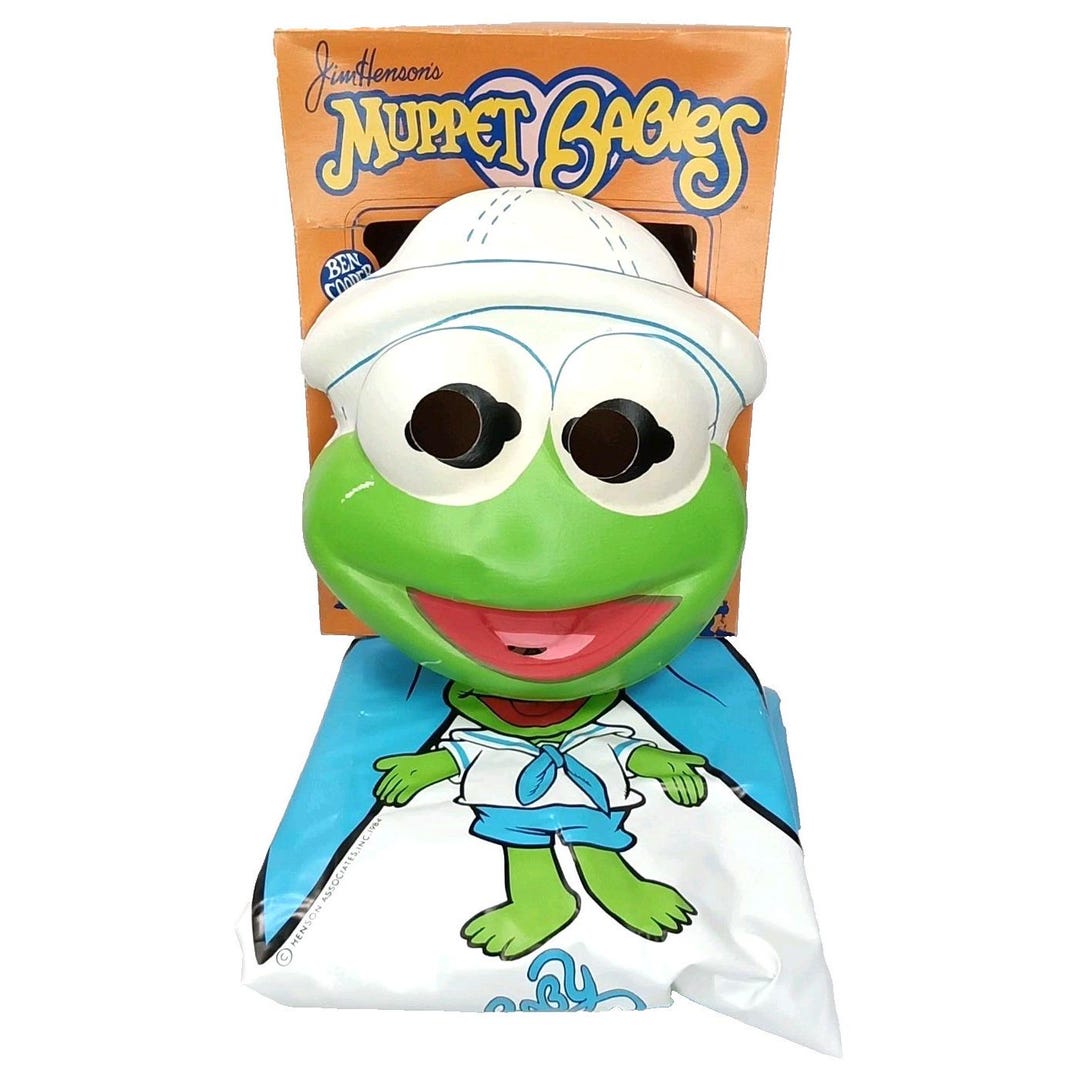 Vintage Halloween Baby Kermit Mask Costume & Box Ben Cooper Made in USA ...