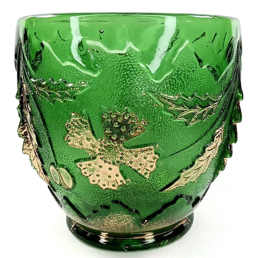 Gilded Age Open Spooner US Glass Delaware Emerald Green Gold Accent ...