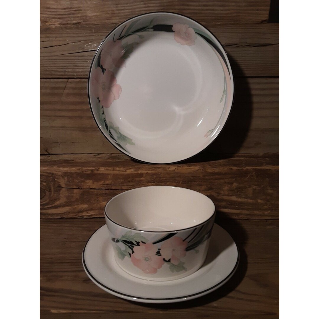 Sango Jolie Dinnerware Vegetable Bowl and Gravy Boat - Etsy