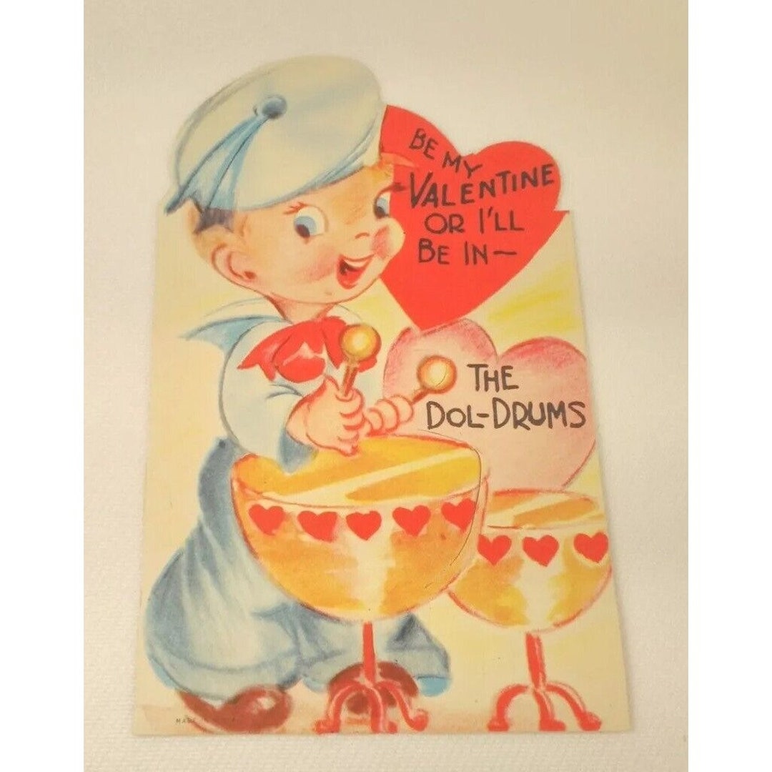 Valentine Card Drummer Boy Be My Valentine or I'll Be in the Dol-drums ...