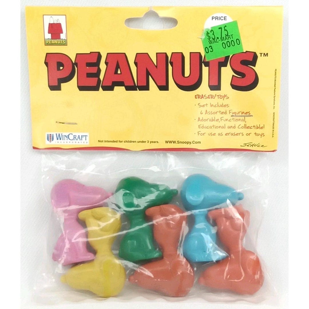Vintage Eraser Toys the Snoopy Peanuts Gang Wincraft Made in USA 1990s ...