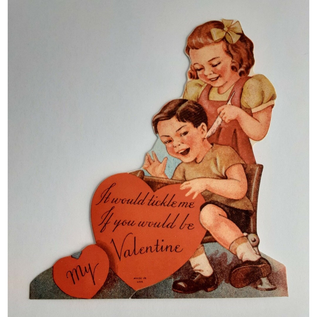 Valentine Card Girl Tickling Boy It Would Tickle Me If You Would Be ...