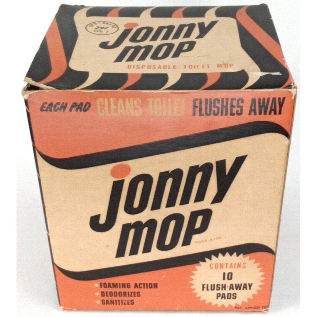 Jonny Mop Flush Away Pads Cleaner With Original Box 1940s Old Stock ...