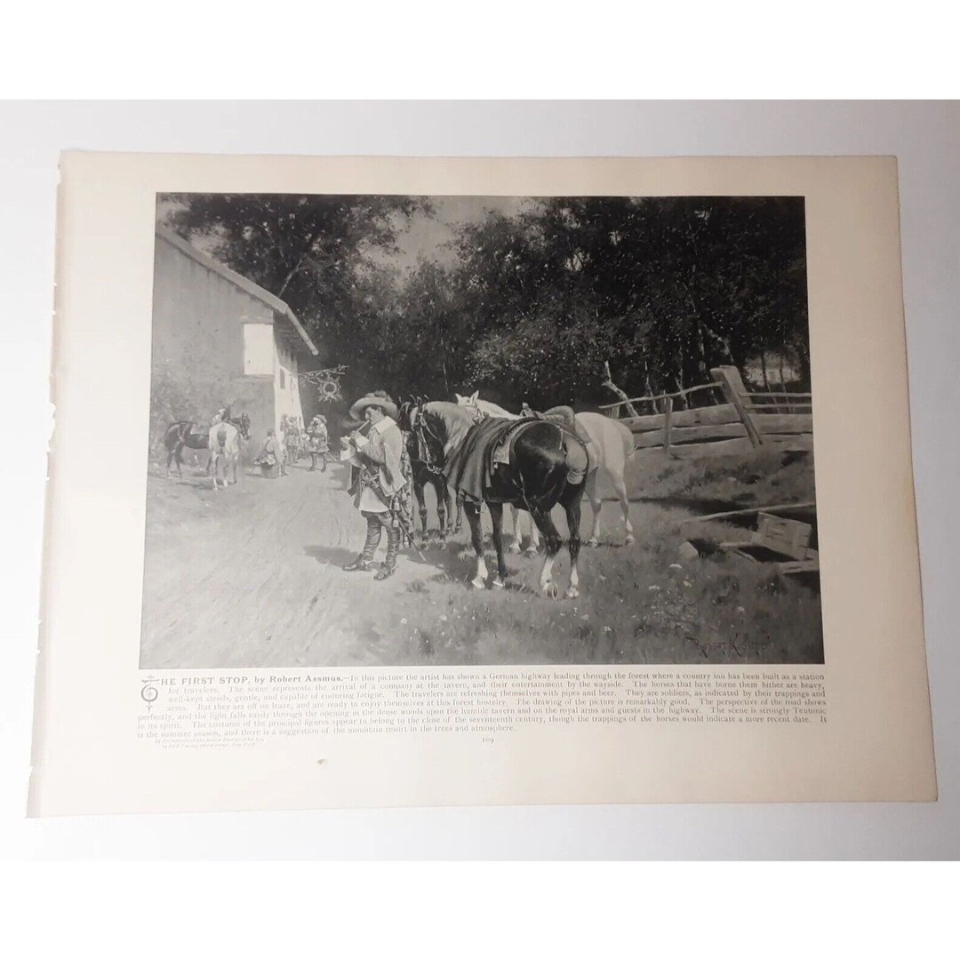 Art Print the First Stop and the Pursuit Copyright 1894 Rare - Etsy