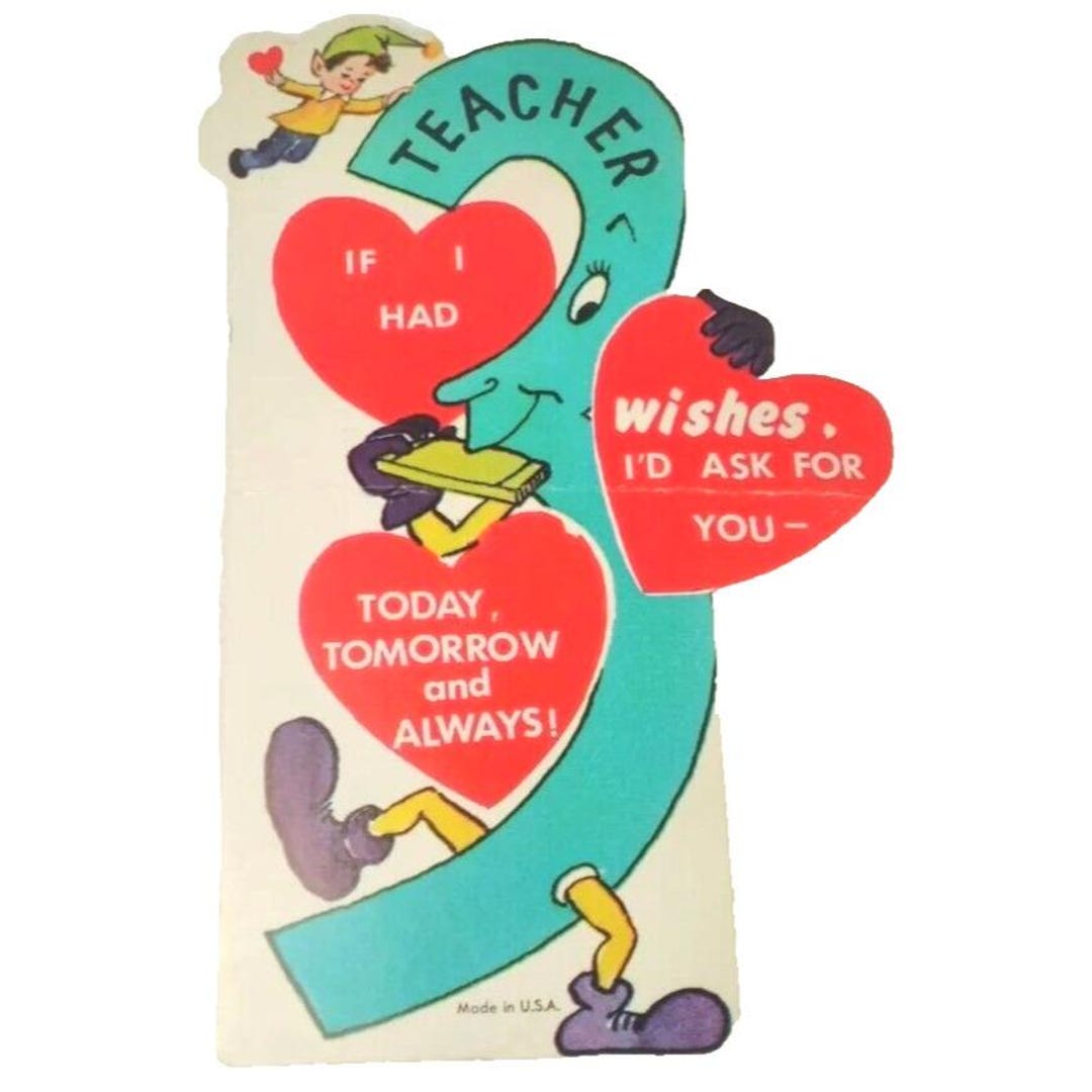 MCM Valentine Pixie Elf & Anthropomorphic Number 3 If I Had Wishes ...