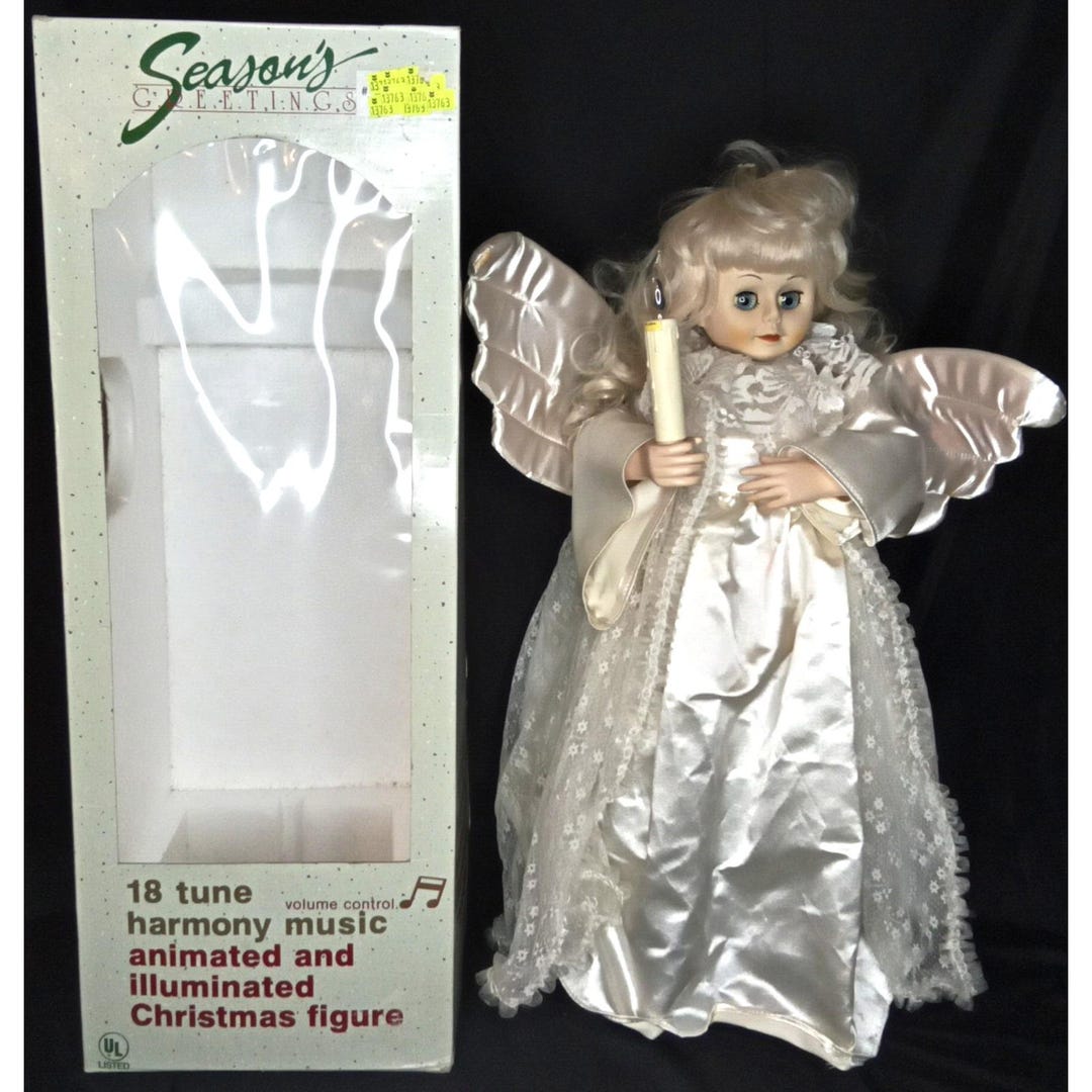 Vintage Christmas Animatronic & Original Box Angel Season's Greetings ...