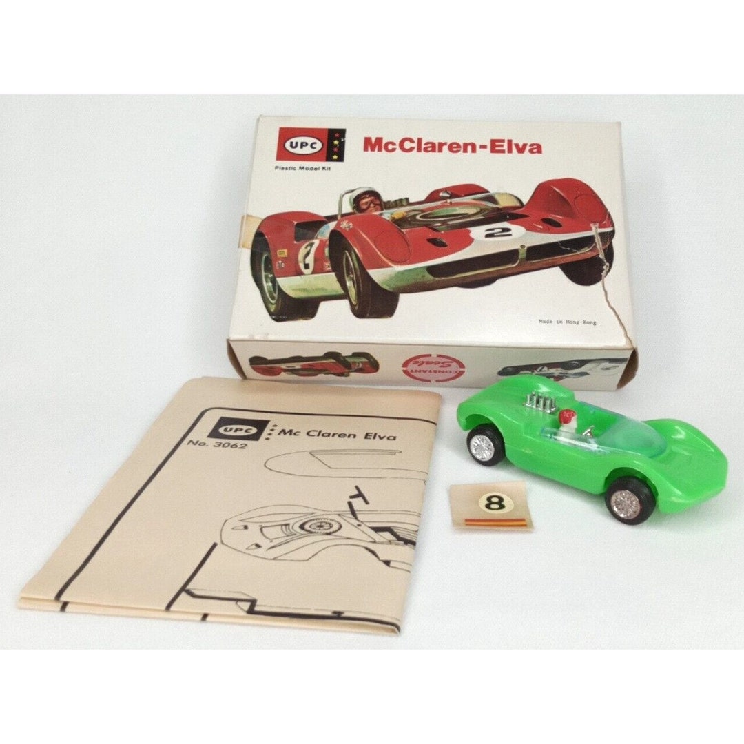 Mcclaren Elva UPC Plastic Model Kit & Box Made in Hong Kong 1960s Slot ...