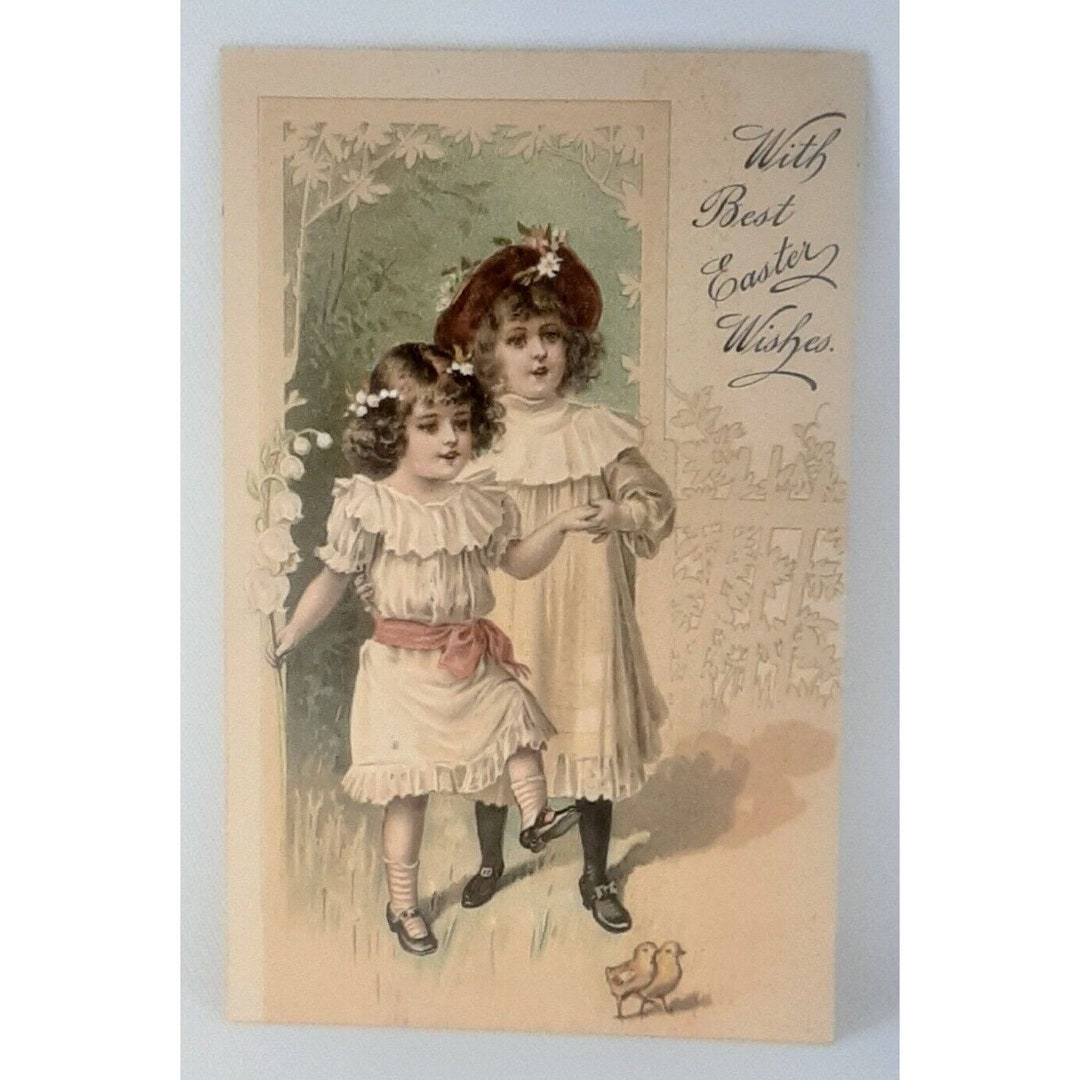 Easter Post Card Paul Finkenrath Series 6925 Embossed Children Unused Unposted - Etsy