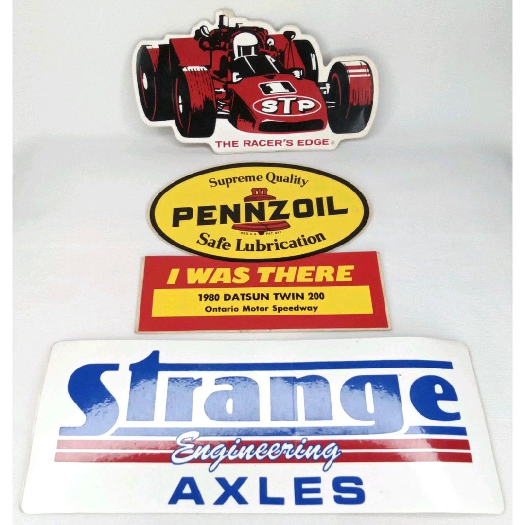 Vintage Racing Decal STP Penzoil Strange Set of 3 1980s Racing ...
