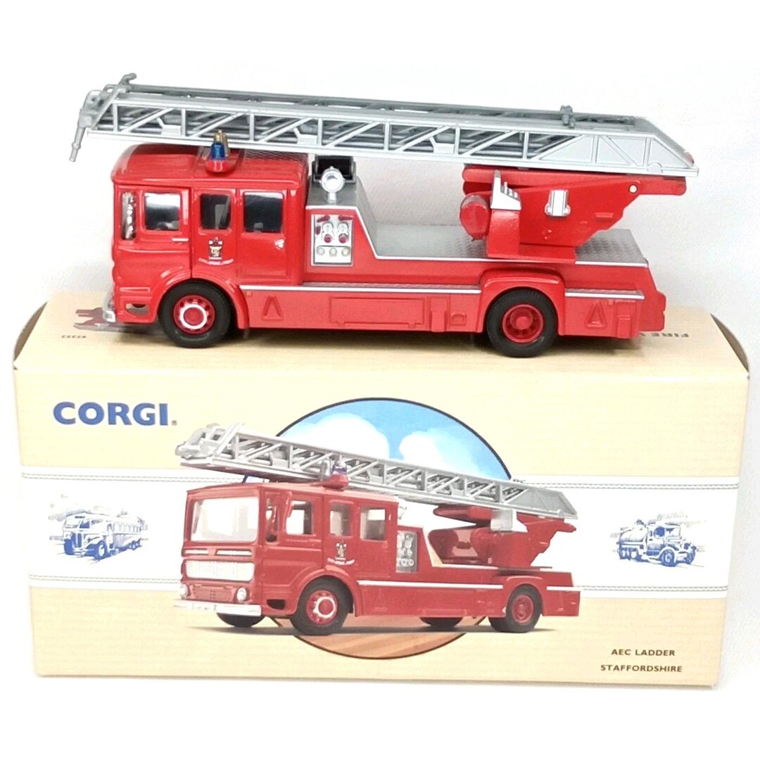 Vintage Corgi Fire Engine AEC Ladder Staffordshire With Original Box ...