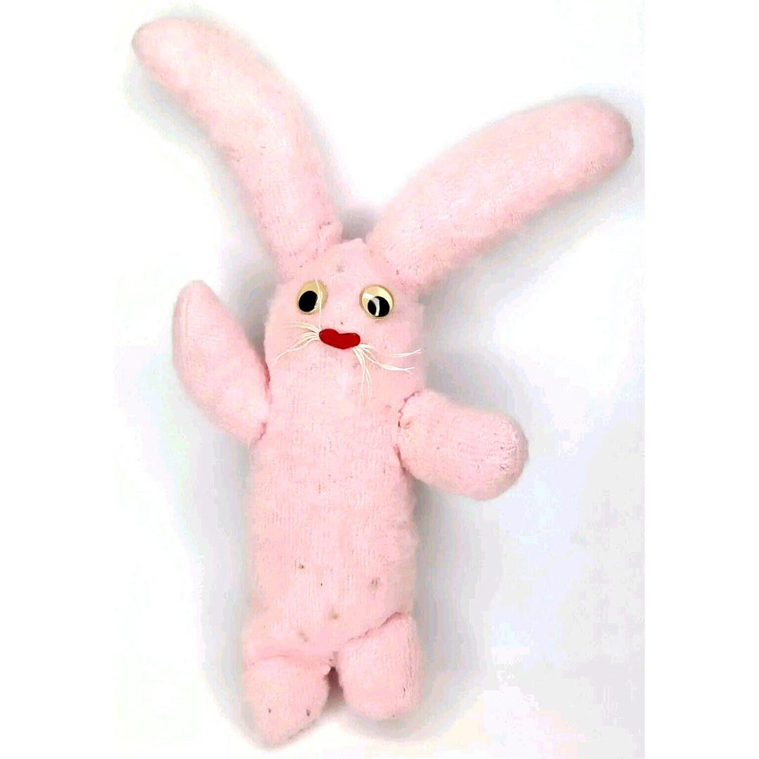 MCM Easter Bunny Pink Plush Stuffed Doll 1950s Holiday Decor Rare - Etsy