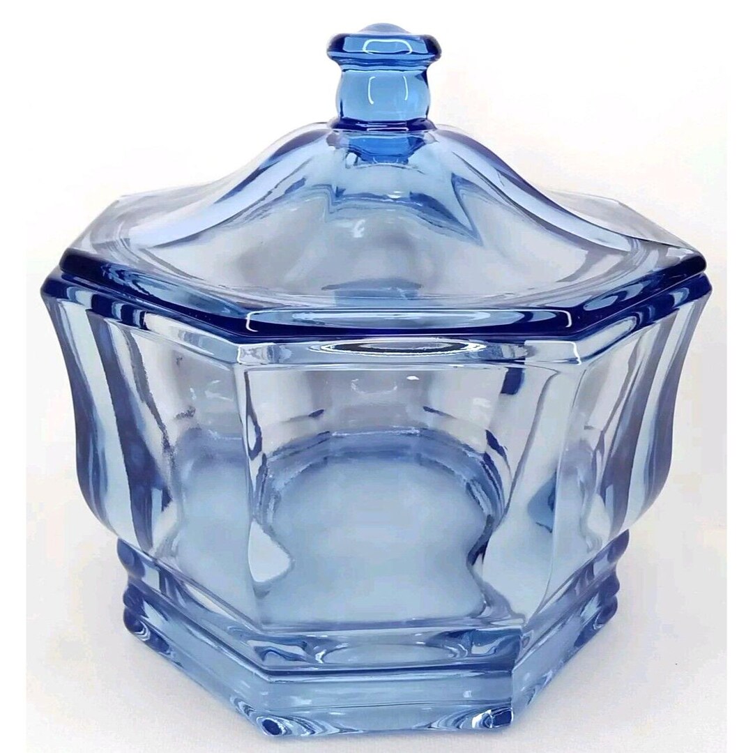 Indiana Glass Concord Pastel Blue Candy Box & Cover 1970s - Etsy