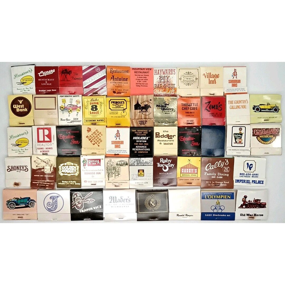 Vintage 1970s Matchbook Lot: 50 USA Business Advertisements - Etsy