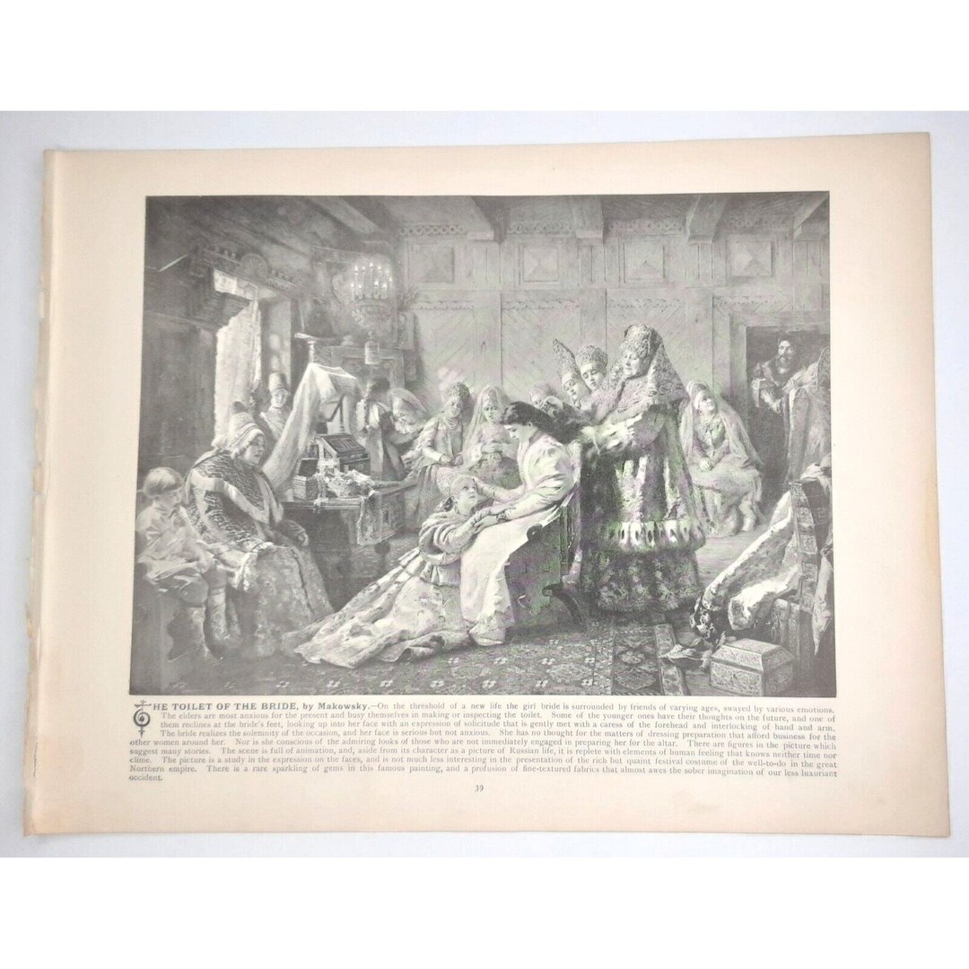 Art Print the Toilet of the Bride and A Story Out of the Past 1894 - Etsy