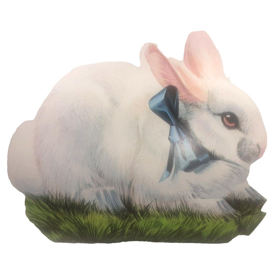 Retro Easter Bunny Rabbit Eureka Card Stock Die-cut 1980s Holiday Decor ...