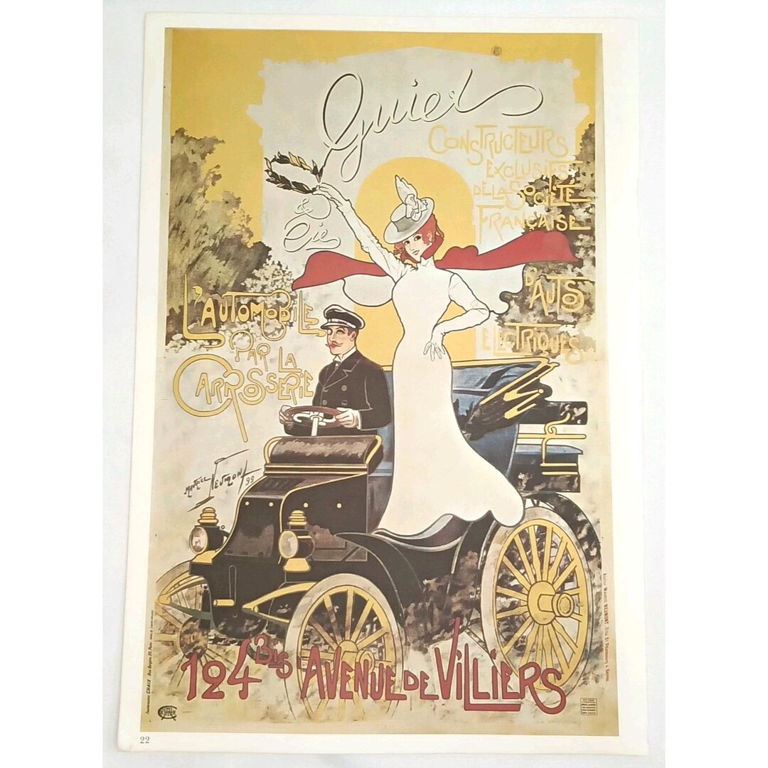 Vintage Lithograph Poster Replica: Midsummer Holiday & Autos ...