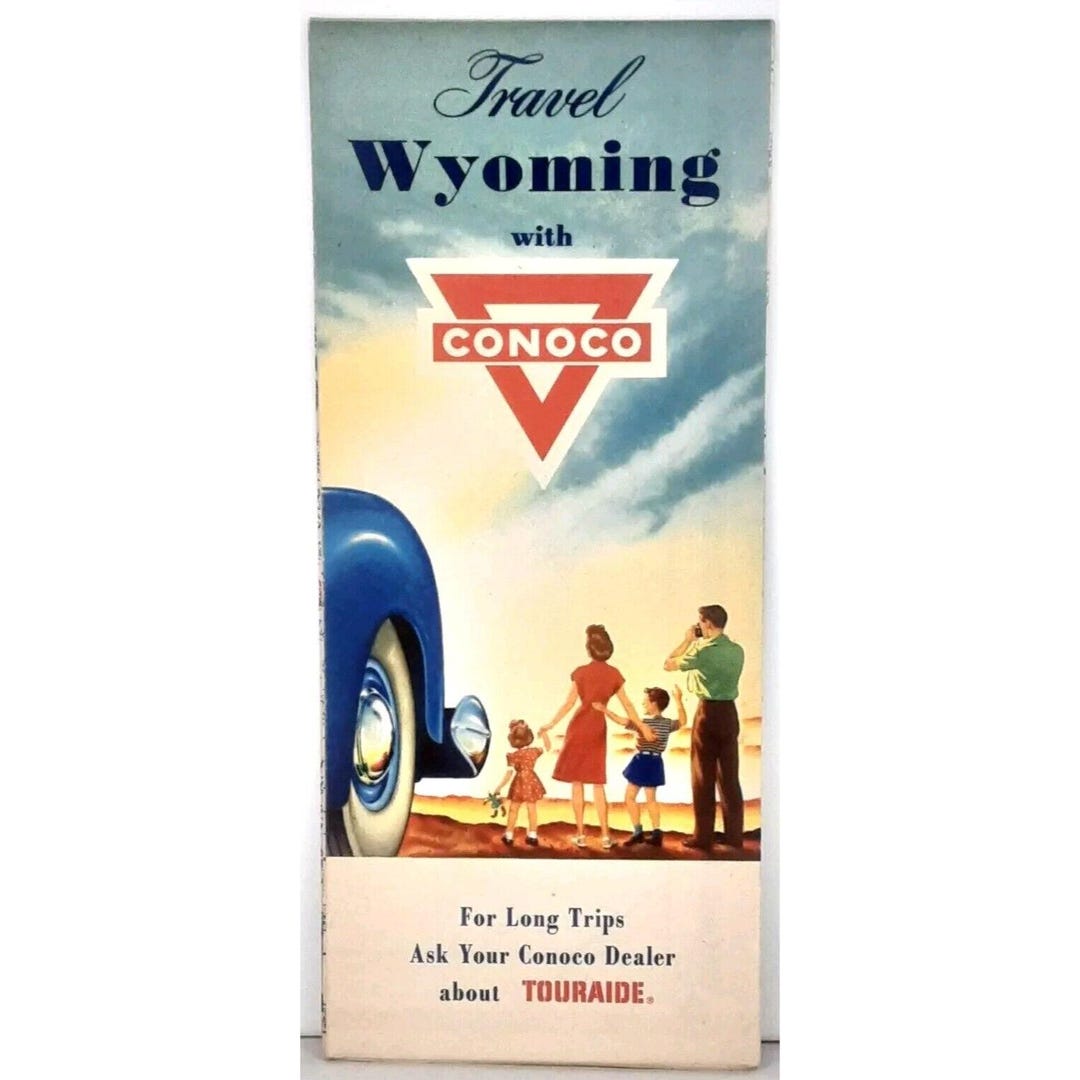 Conoco Map Highway of Wyoming H M Gousha Lithographed in USA 1957 ...