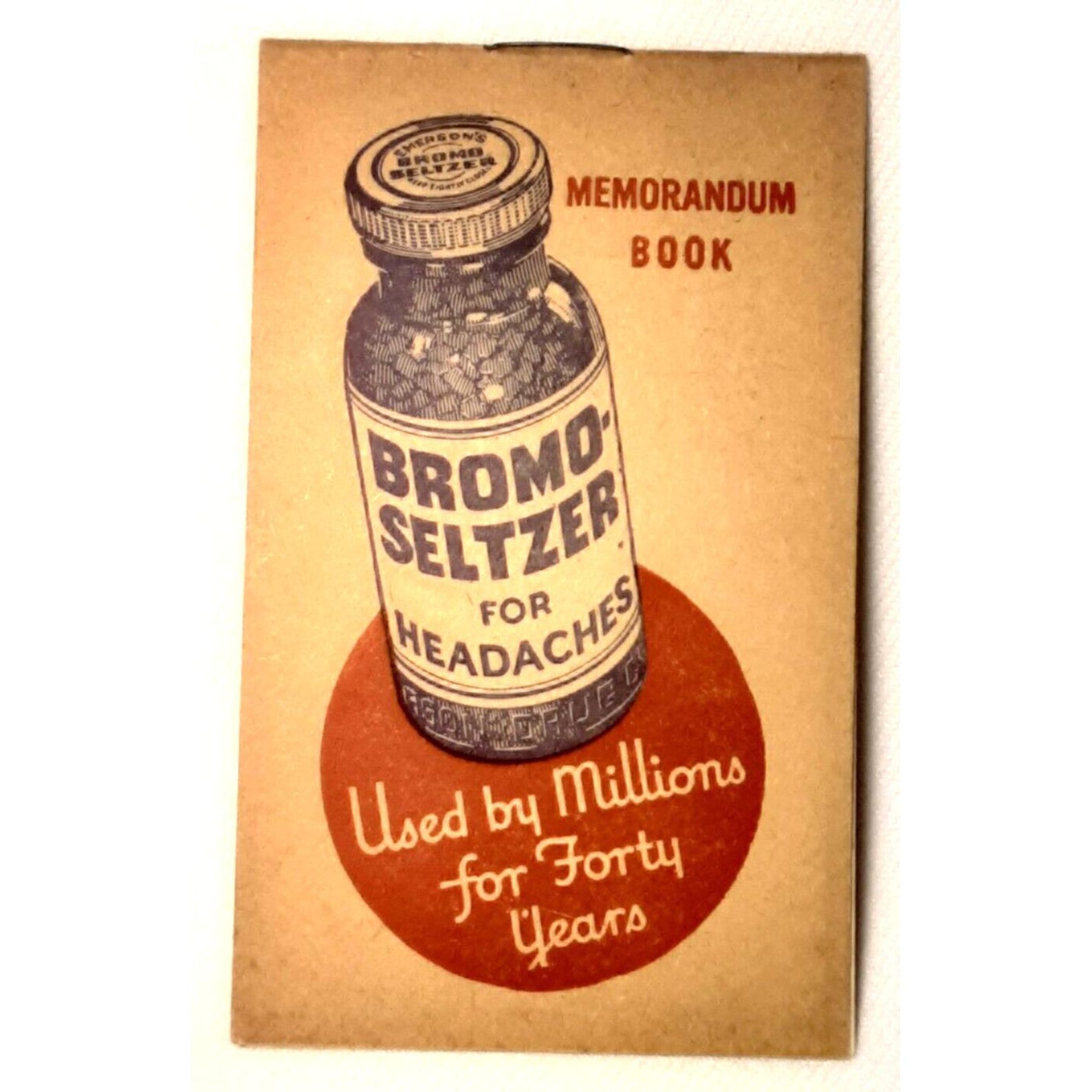 Bromo Seltzer Memorandum Book Notepad Calendar 1934 Old Stock ...