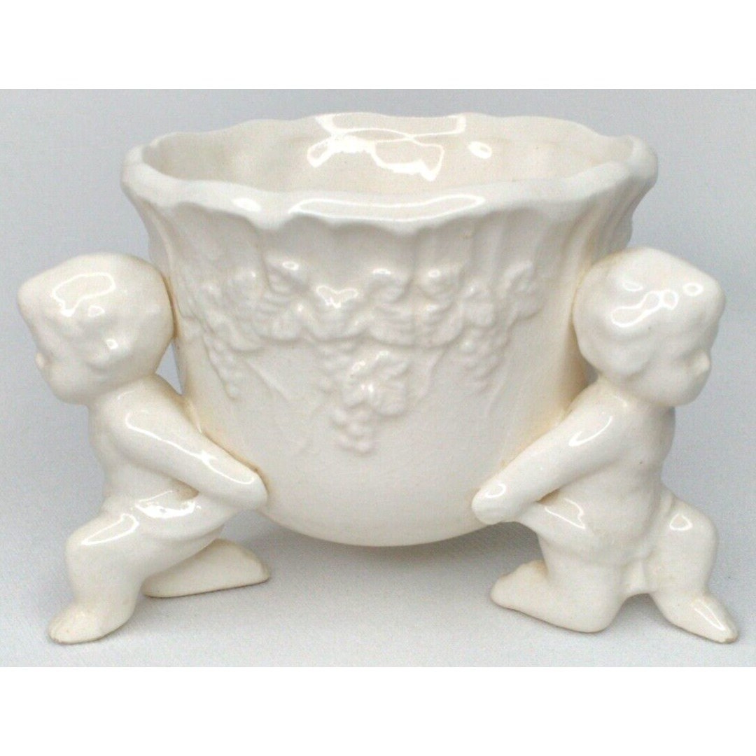 Lefton Renaissance White Cherub Planter Mid Century Modern Home Decor ...