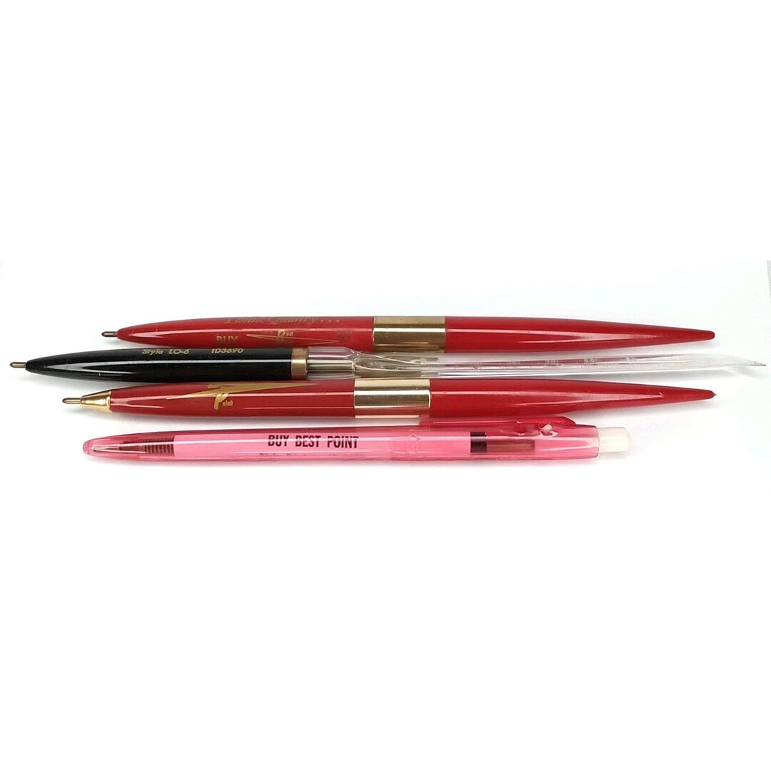 MCM Salesman Sample Advertisement Ink Pen Best Point Set of 4 1950s ...