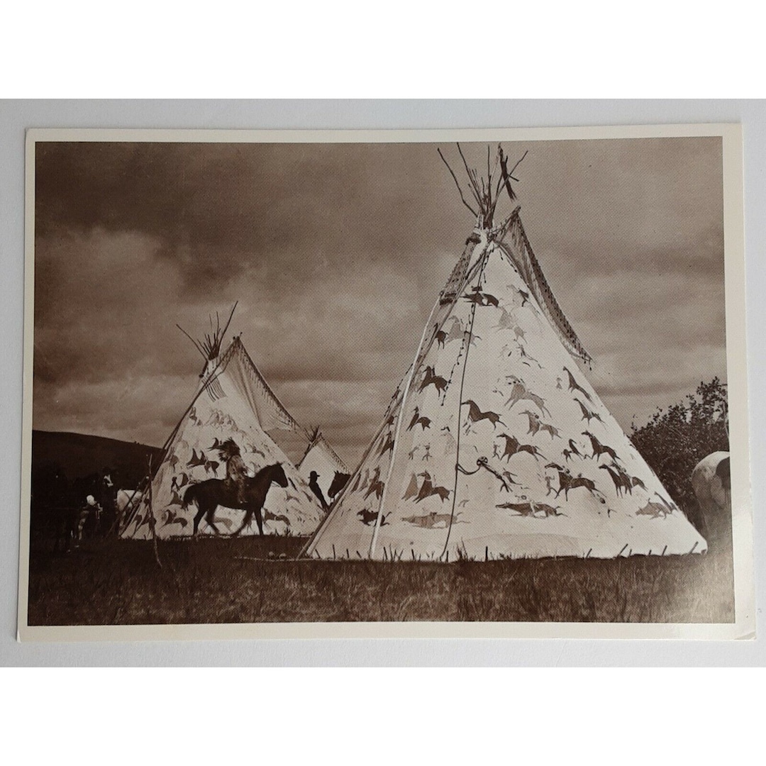 AZUSA Denver Library Sioux Teepees Fort Yates Unused Divided Post Card ...