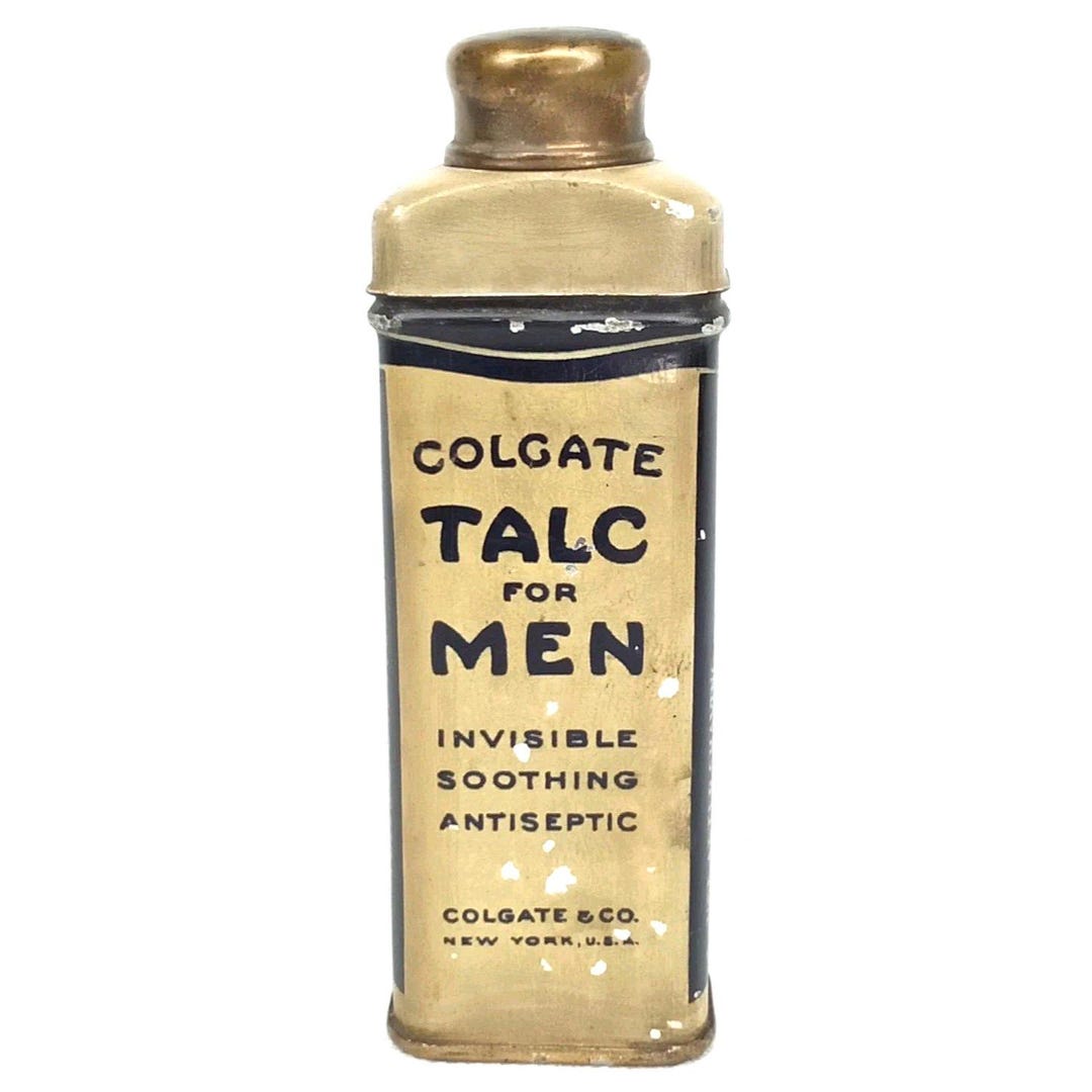 WWII Era Personal Care Colgate Talc for Men Original Tin 1940s Old ...