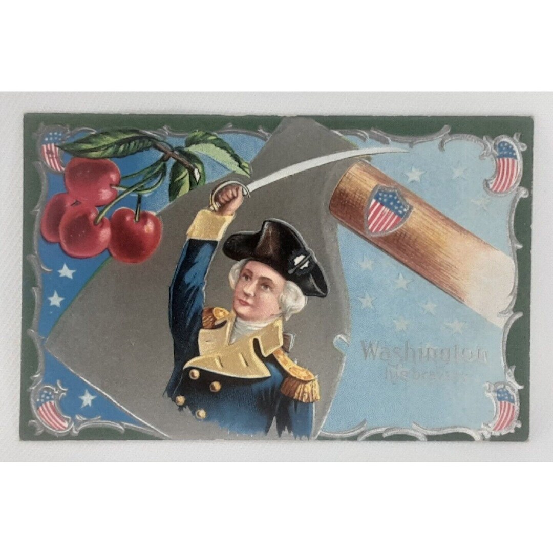 George Washington Post Card E Nash Birthday Series 2 His Bravery ...