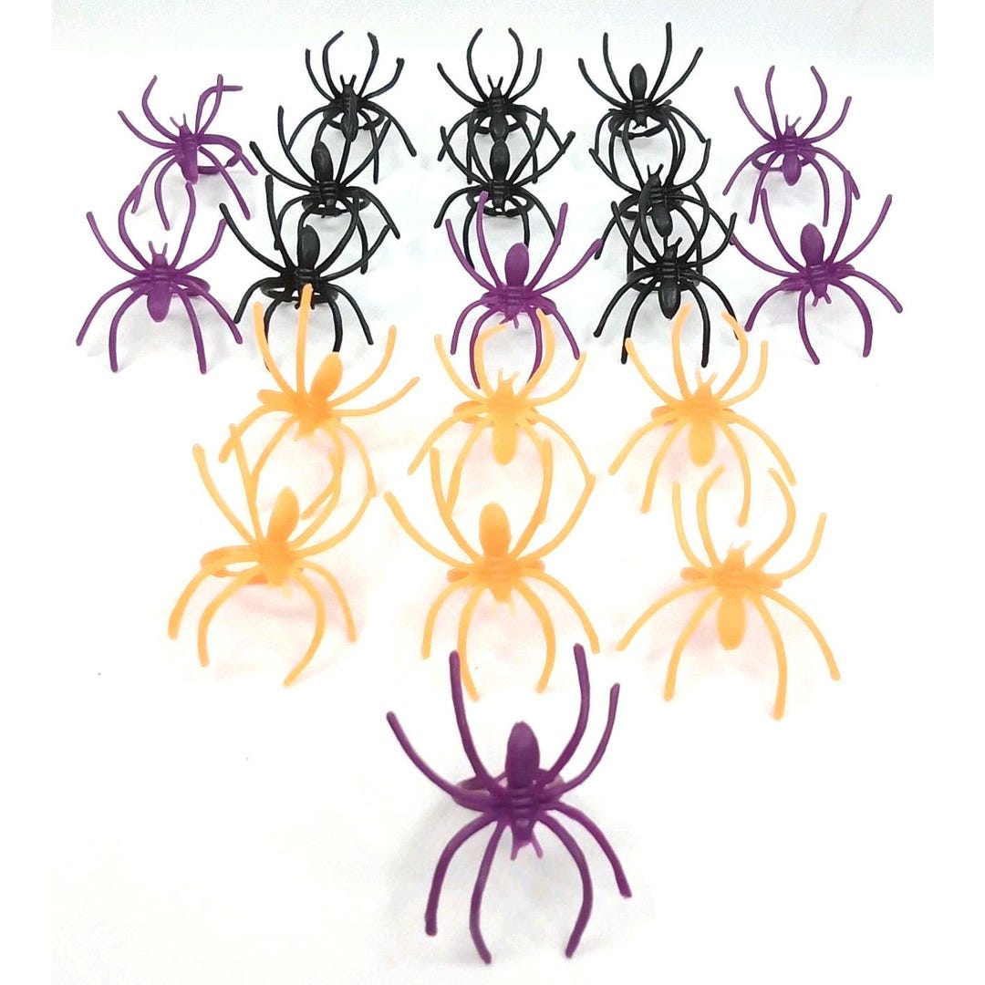Vintage Halloween Party Favor Spider Ring Lot of 20 Orange Purple ...