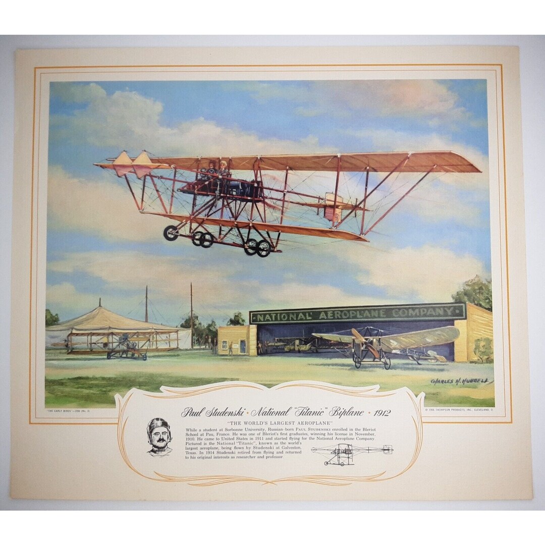 Charles Hubbell Aviation Art Early Birds Paul Studenski - Etsy