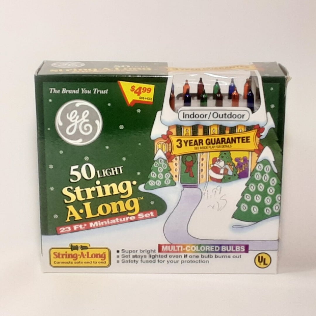 Christmas Lights Vintage GE 50 Light Set Multi Colored in Box - Etsy