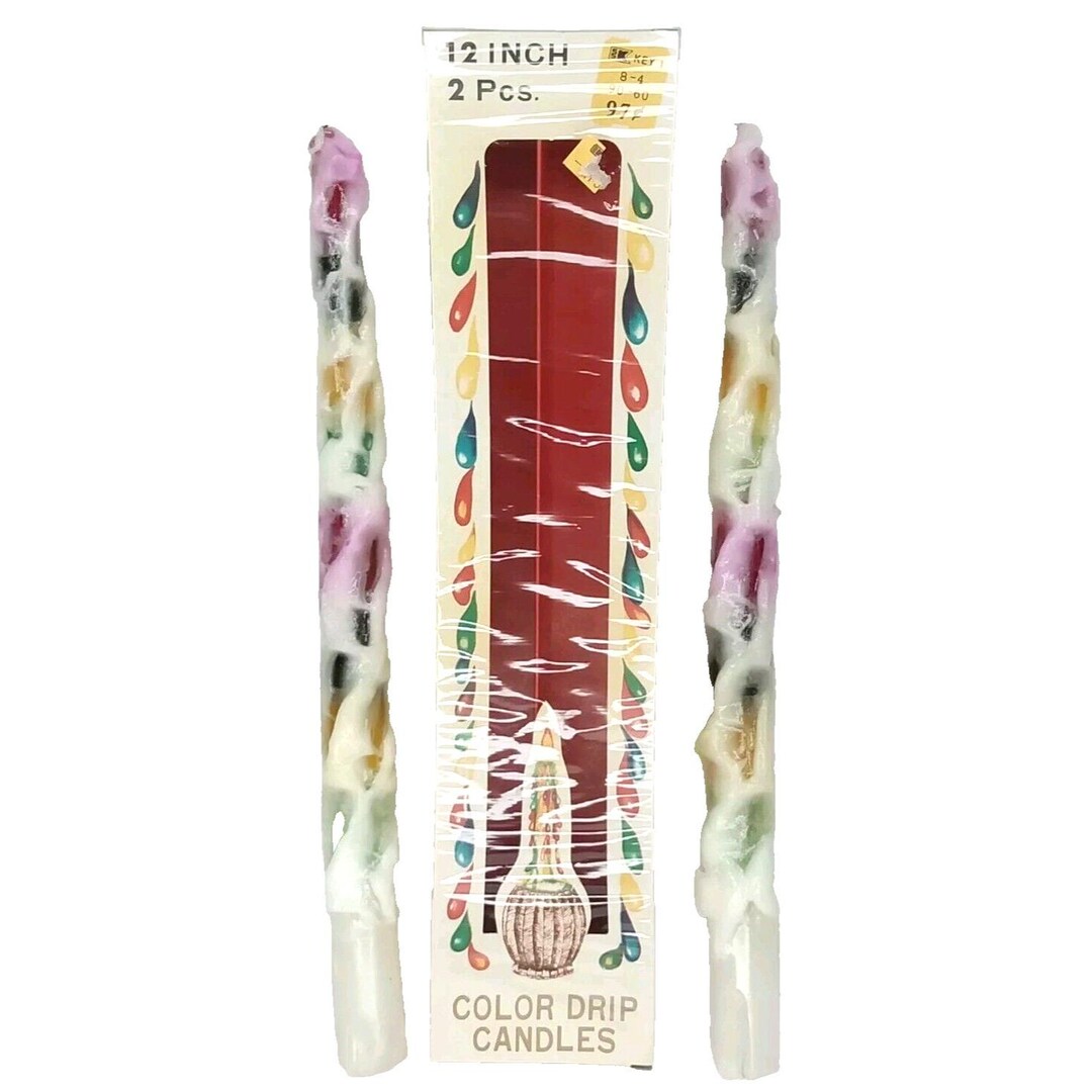 Christmas Color-flo Color Drip Candles Set of 2 With Box 1960s Holiday ...