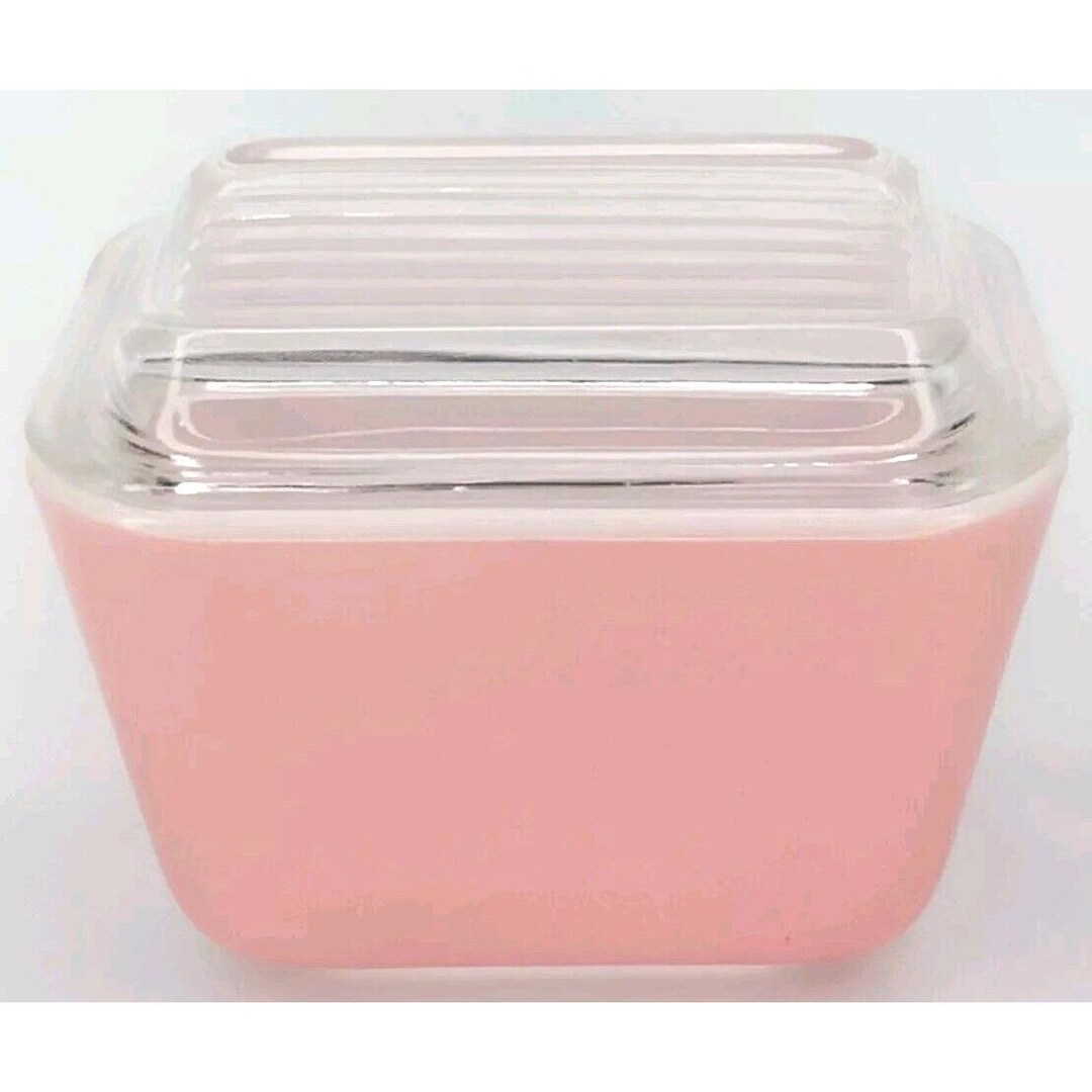 Pyrex Glass 0501 Pink Refrigerator Dish & Lid 1950s Kitschy Decor Rare ...