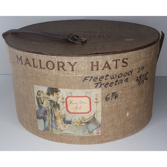 1940's HAT BOX WAVE GREEN PATTERN SET 3 UNIQUE PICTUR… - Gem