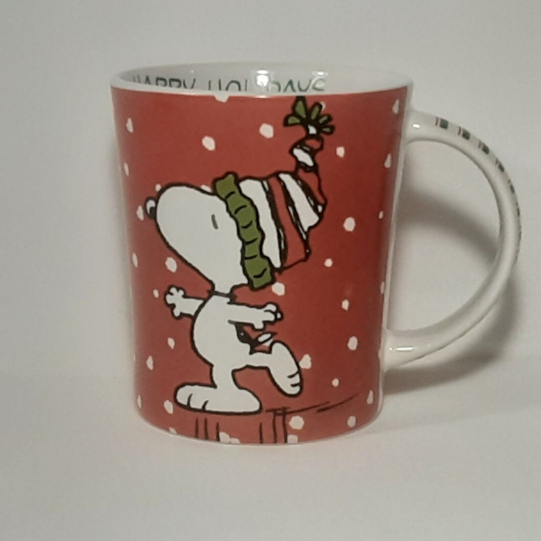 Christmas Peanuts Mug Snoopy Funky Stoneware 15 Ounce Gibson - Etsy