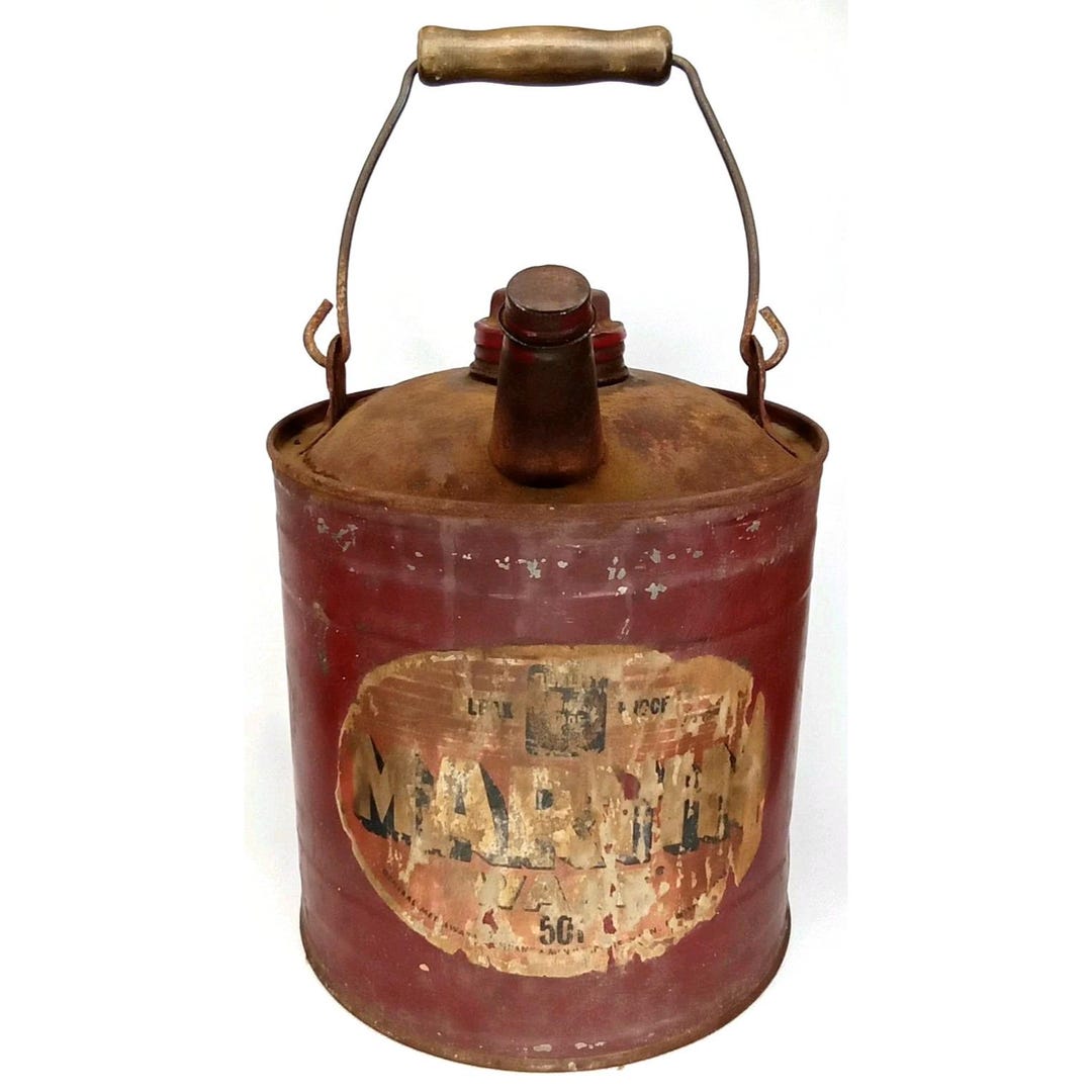 Antique 1930s Martin Ware 501 Gas or Kerosene Can Red Metal General ...